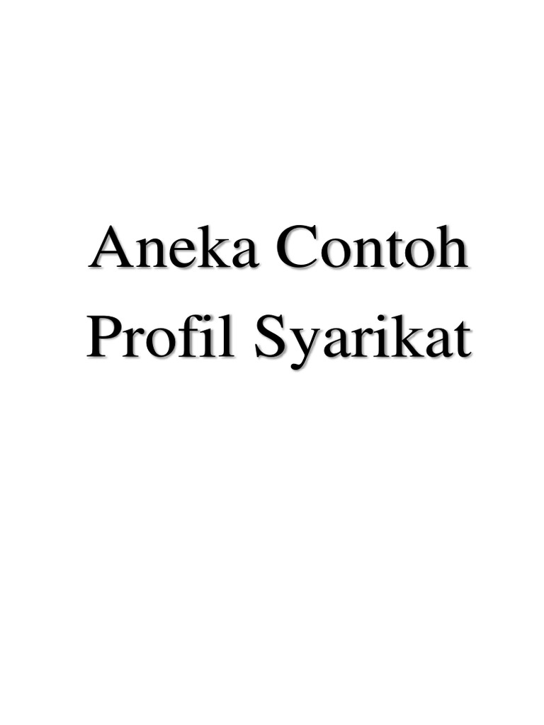 Contoh Profil Syarikat | PDF