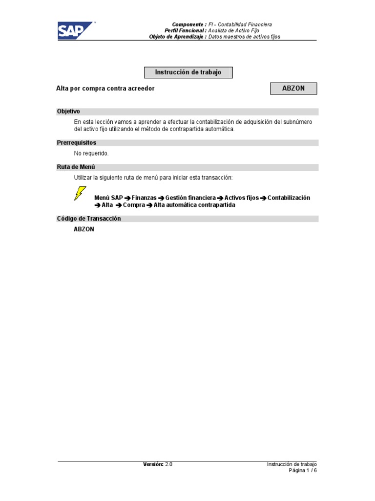 Abzon Adquisicion Activo Fijo Con Contrapartida Automatica | PDF ...
