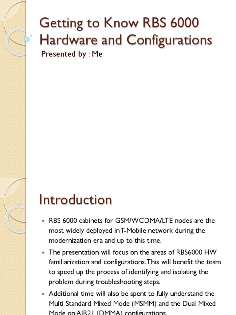 Understanding RBS 6000 Hardware Configurations and Troubleshooting ...