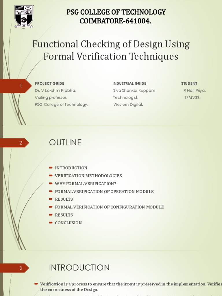 Functional Checking of Design Using Formal Verification Techniques ...