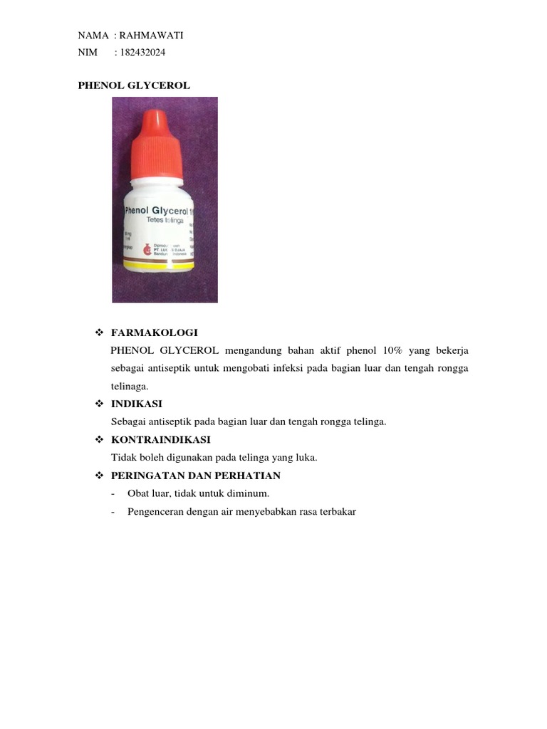Profil Obat Phenol Glycerol dan Erlamicetin Chloraphenicol untuk ...
