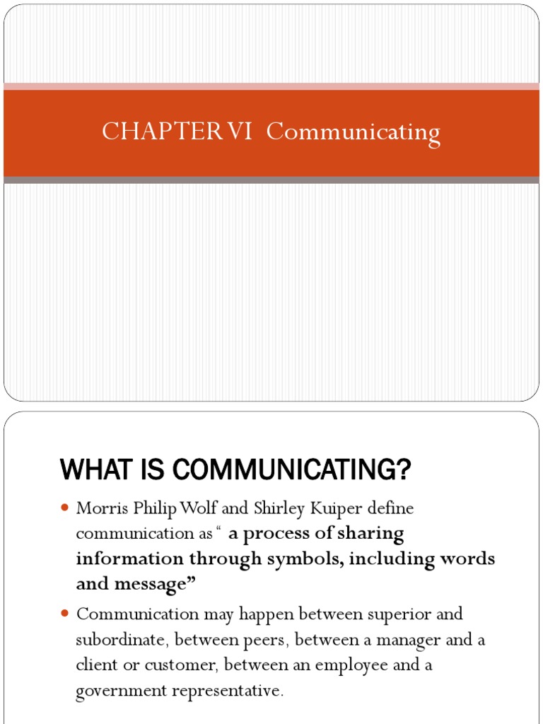 Chapter 6 Communicating | PDF | Nonverbal Communication | Communication