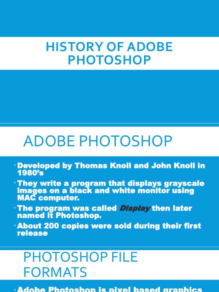 History of Adobe Photoshop | PDF | Adobe Photoshop | File Format