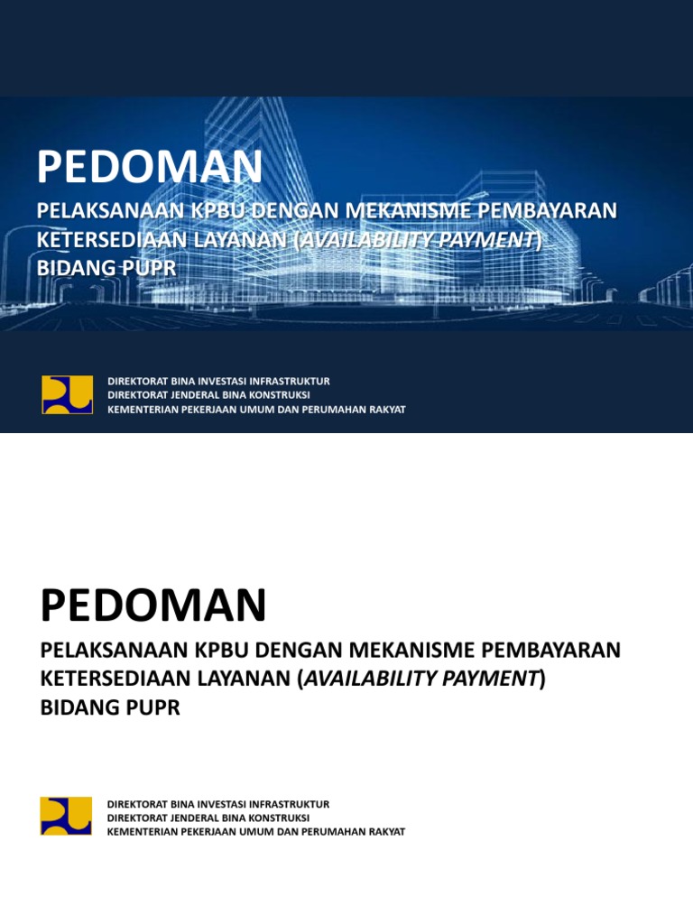 Pedoman KPBU Availability Payment | PDF