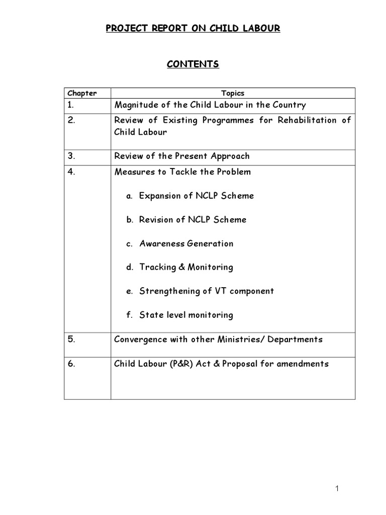 Project Report On Child Labour | PDF | Child Labour | Vocational Education
