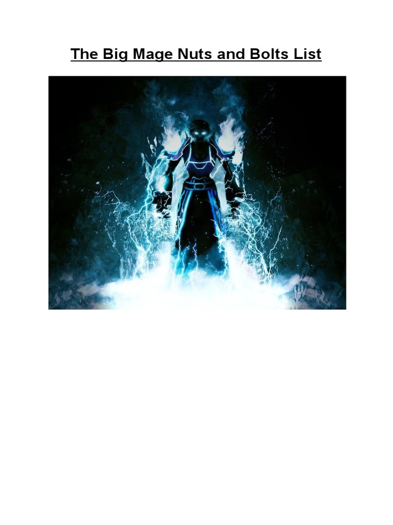 The Big Mage Nuts and Bolts List | PDF | Fantasy | Magic (Paranormal)