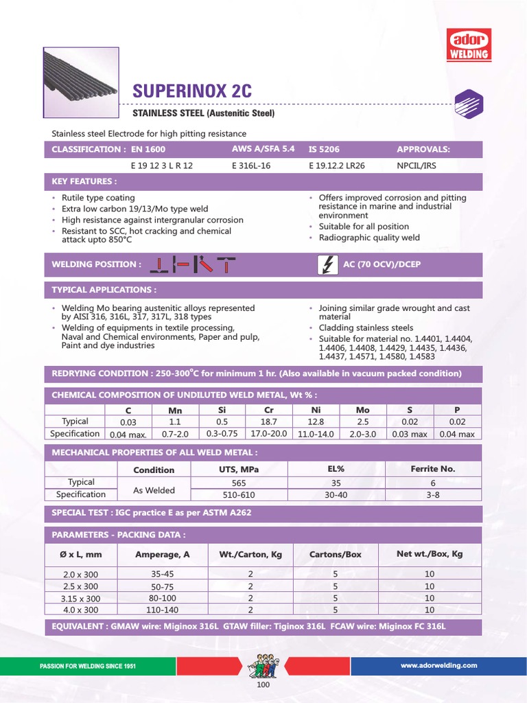 Superinox 2C: STAINLESS STEEL (Austenitic Steel) | PDF | Stainless ...