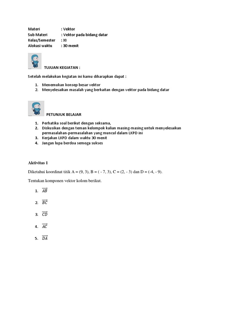 LKPD Vektor | PDF | Metode & Bahan Ajar