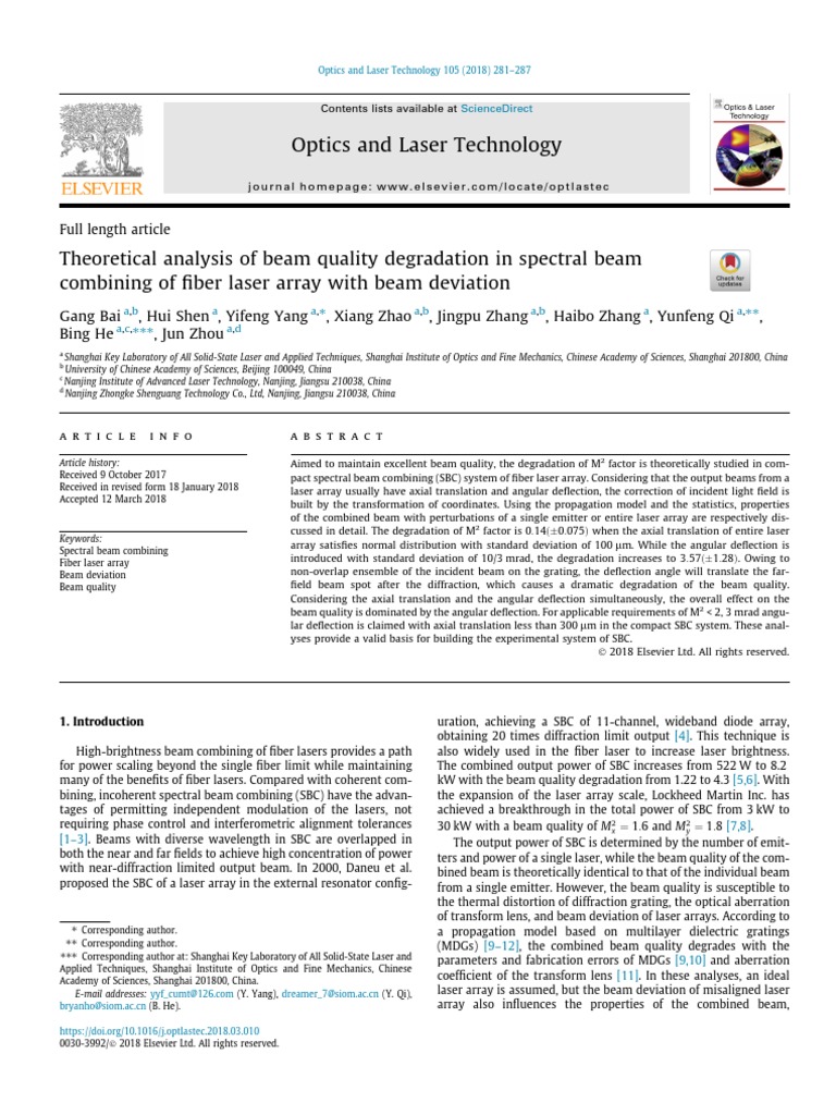 Research Paper | PDF | Diffraction | Laser