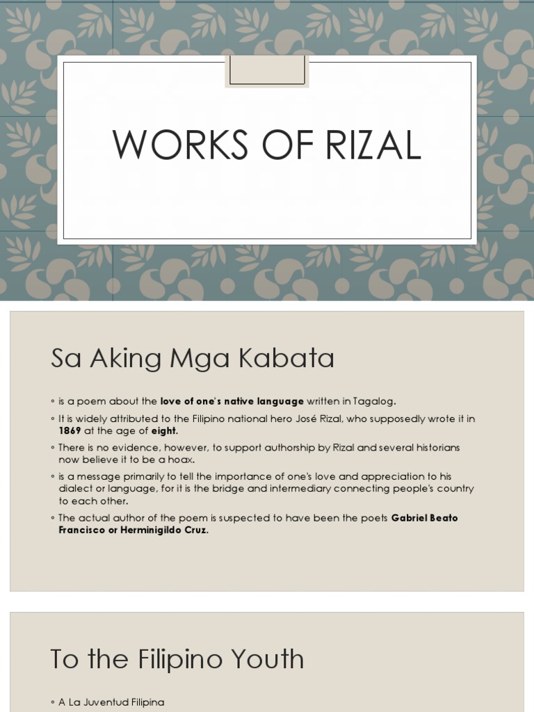 Works of Rizal | PDF