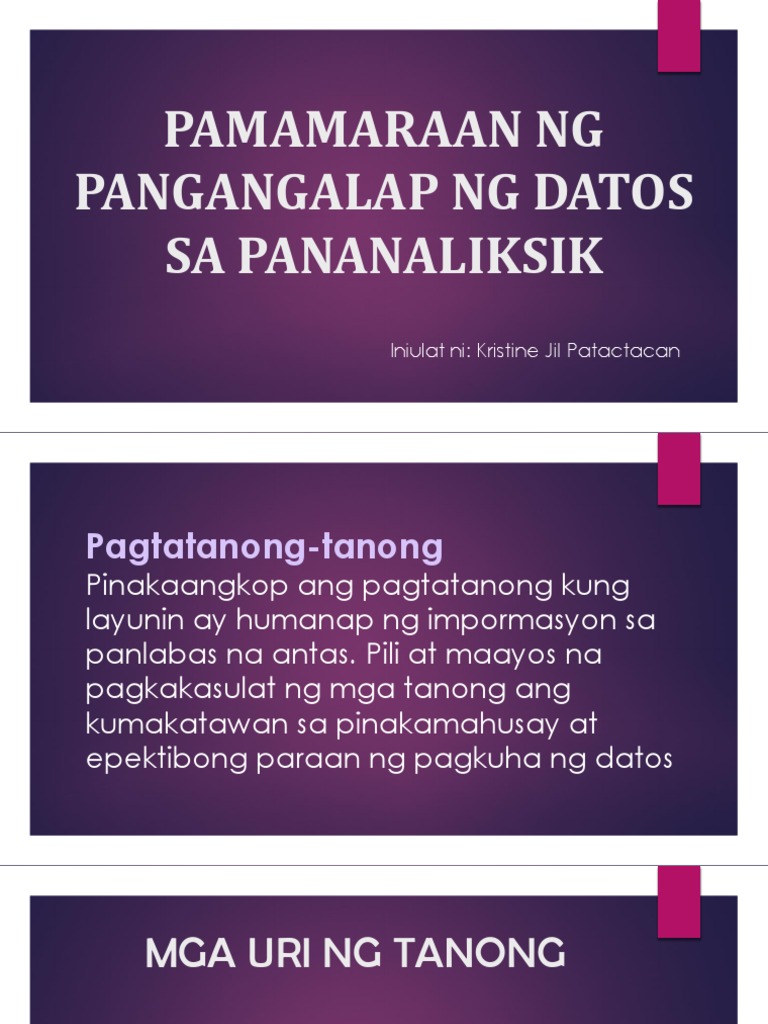 Pamamaraan NG Pangangalap NG Datos | PDF