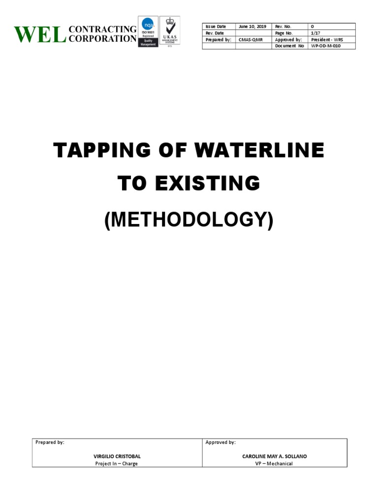 Methodology Tapping Methodology of Waterline | PDF | Personal ...