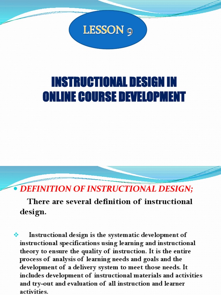 Instructional Design in Online Course Development | PDF | Instructional ...