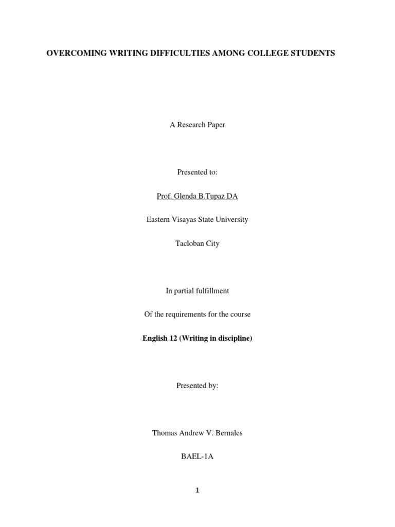 College Students Writing Difficulties | PDF | Motivation | Motivational