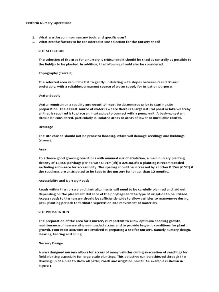 Perform Nursery Operations | PDF | Plant Nursery | Seed