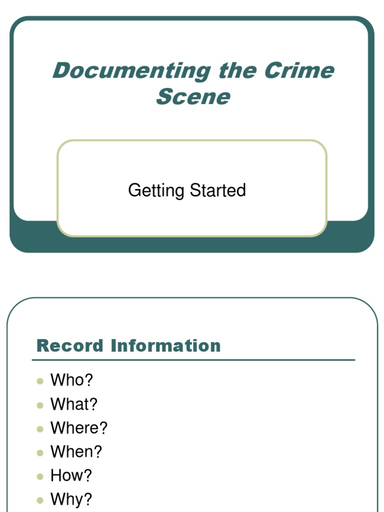 Documenting The Crime Scene | PDF | Crime Scene | Camera
