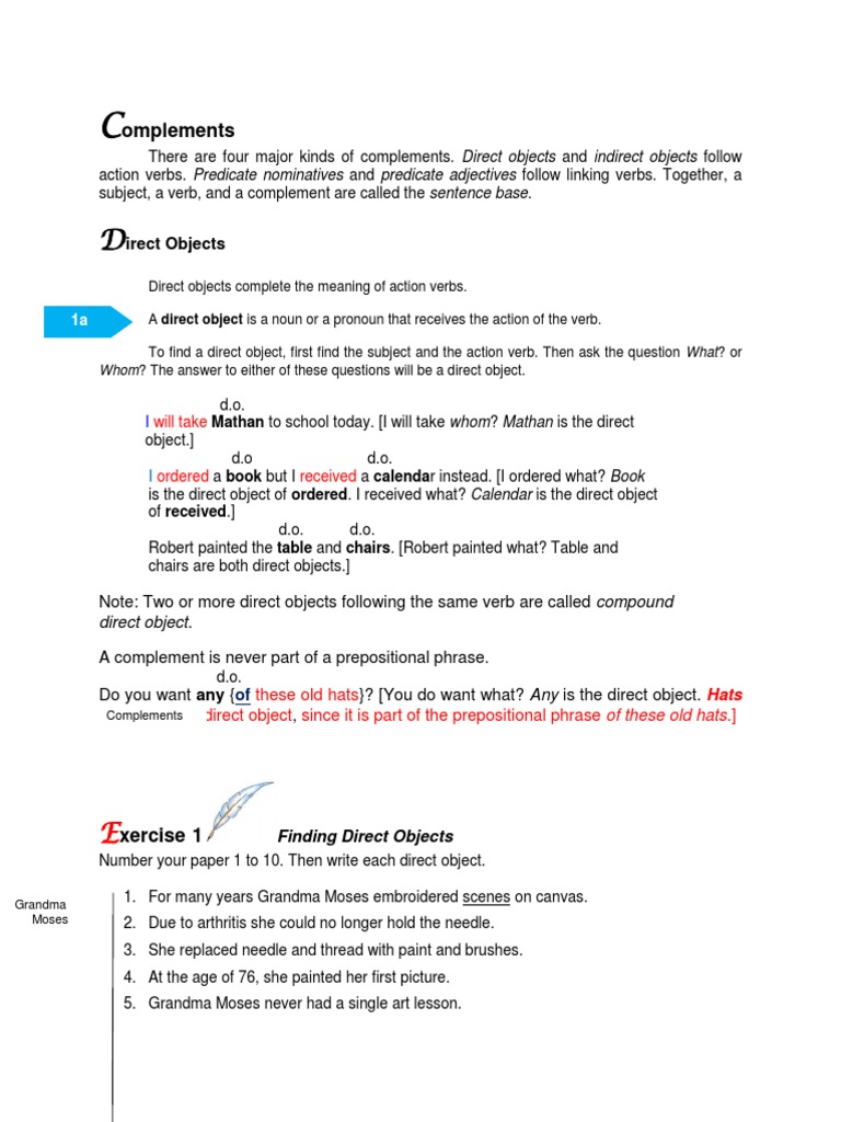 Complements | PDF | Object (Grammar) | Verb