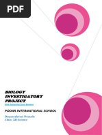 Biology Investigatory Project Class 12 PDF | PDF | Biology | Health Care