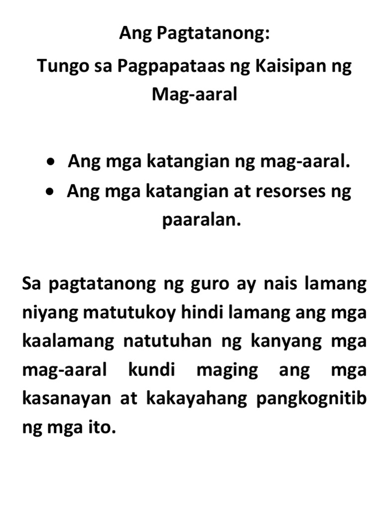 Ang Pagtatanong | PDF