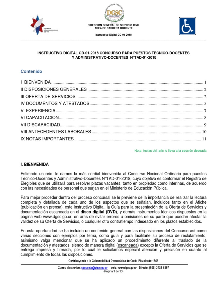 DGSC | PDF | Titulo academico | Costa Rica