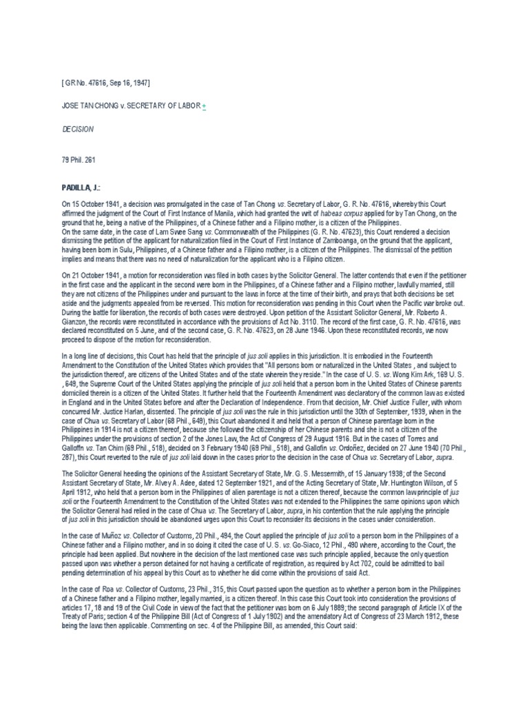 Case Digest | PDF | Naturalization | Legal Concepts