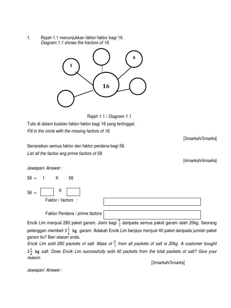 Latihan BAB 2 Faktor Dan Gandaan PDF | PDF