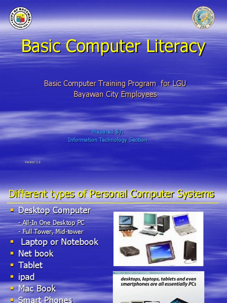 Basic Computer Literacy: Basic Computer Training Program For LGU ...