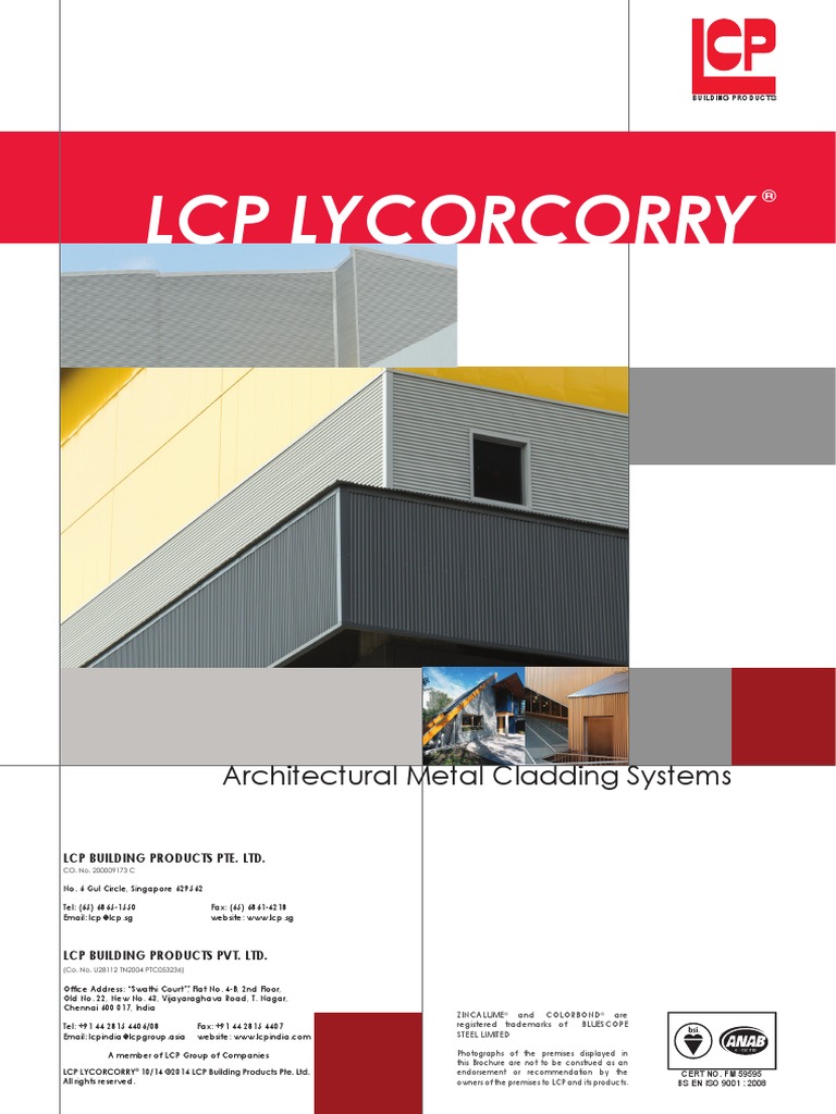 LCP Lycorcorry: Architectural Metal Cladding Systems | PDF | Screw | Wall