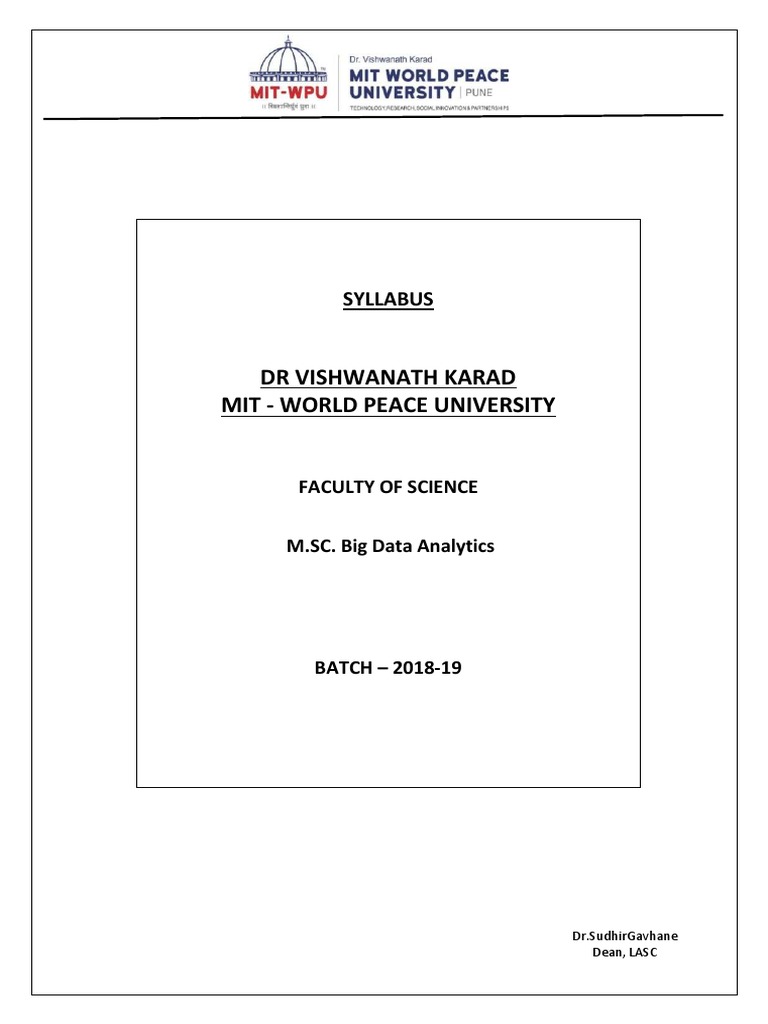 M.Sc. Big Data Analytics Syllabus 2018-19 | PDF | Apache Hadoop ...