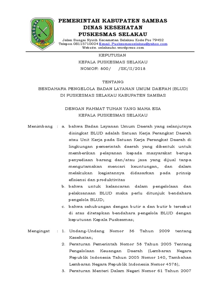 SK Bendahara Blud | PDF