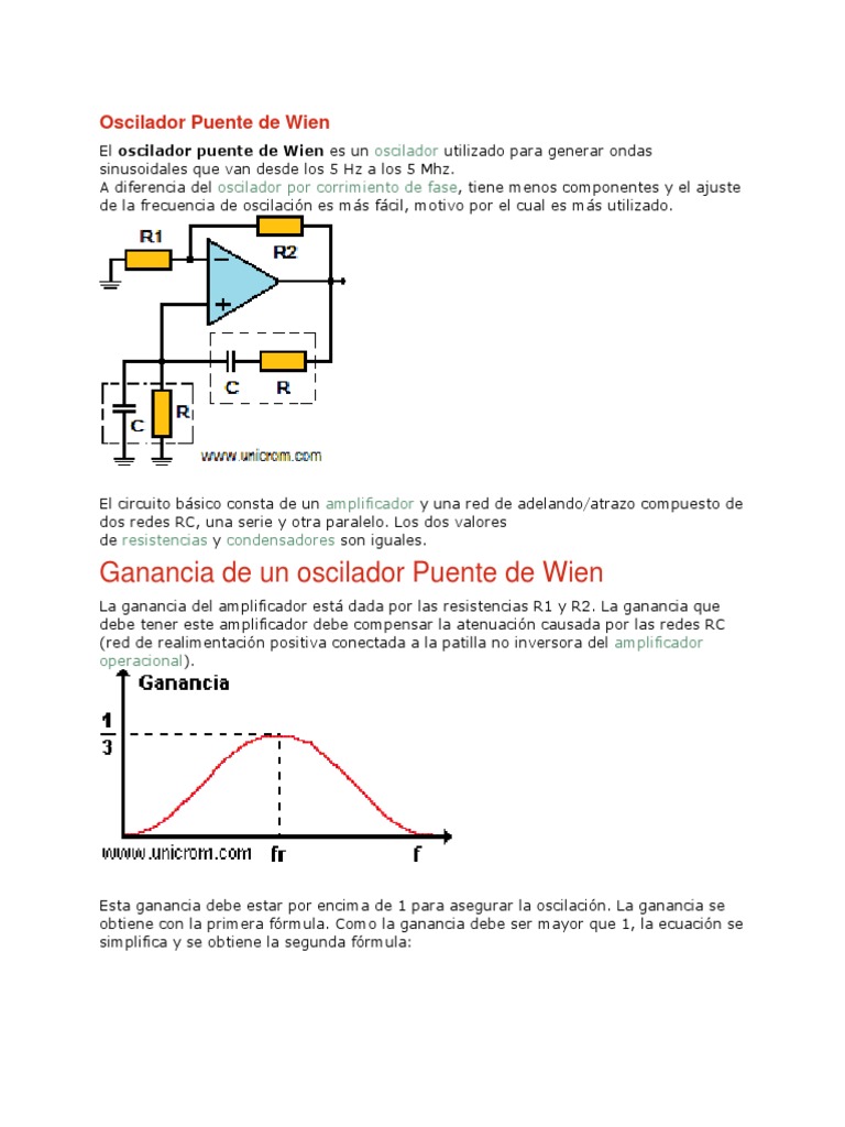 Oscilador Puente de Wien | PDF