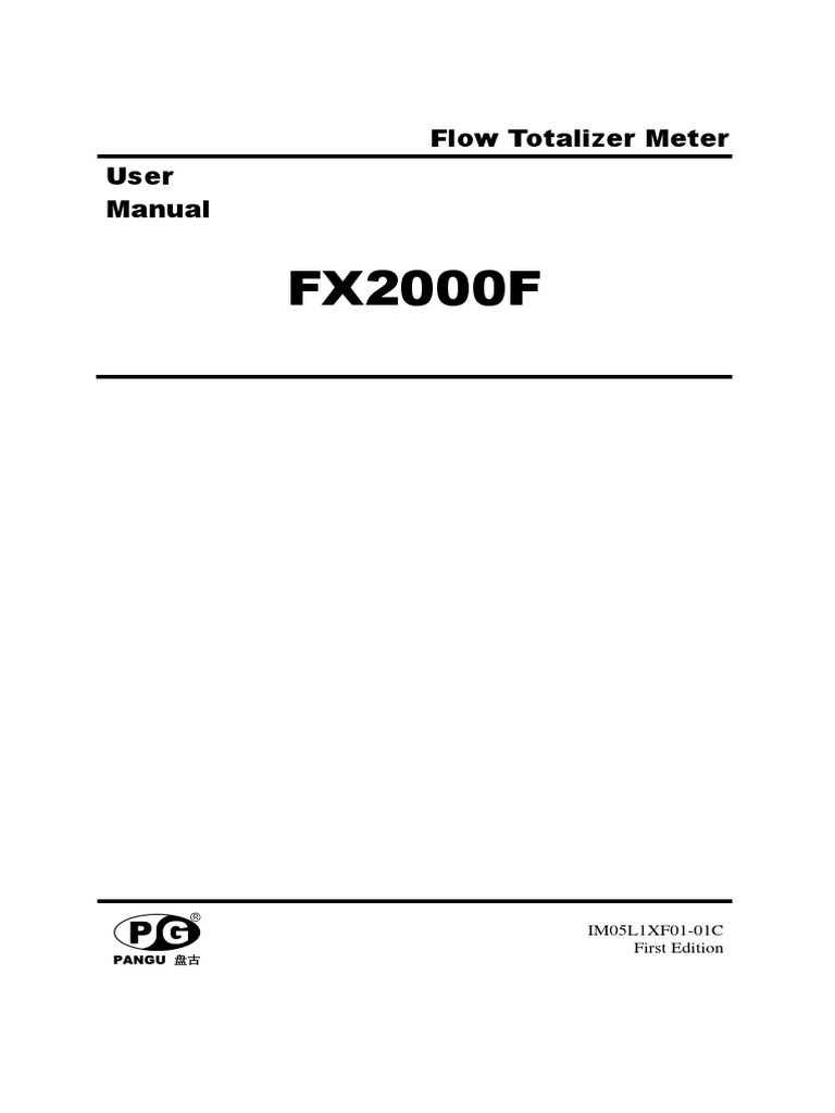 Flow Totalizer Meter User Manual: IM05L1XF01-01C First Edition | PDF ...