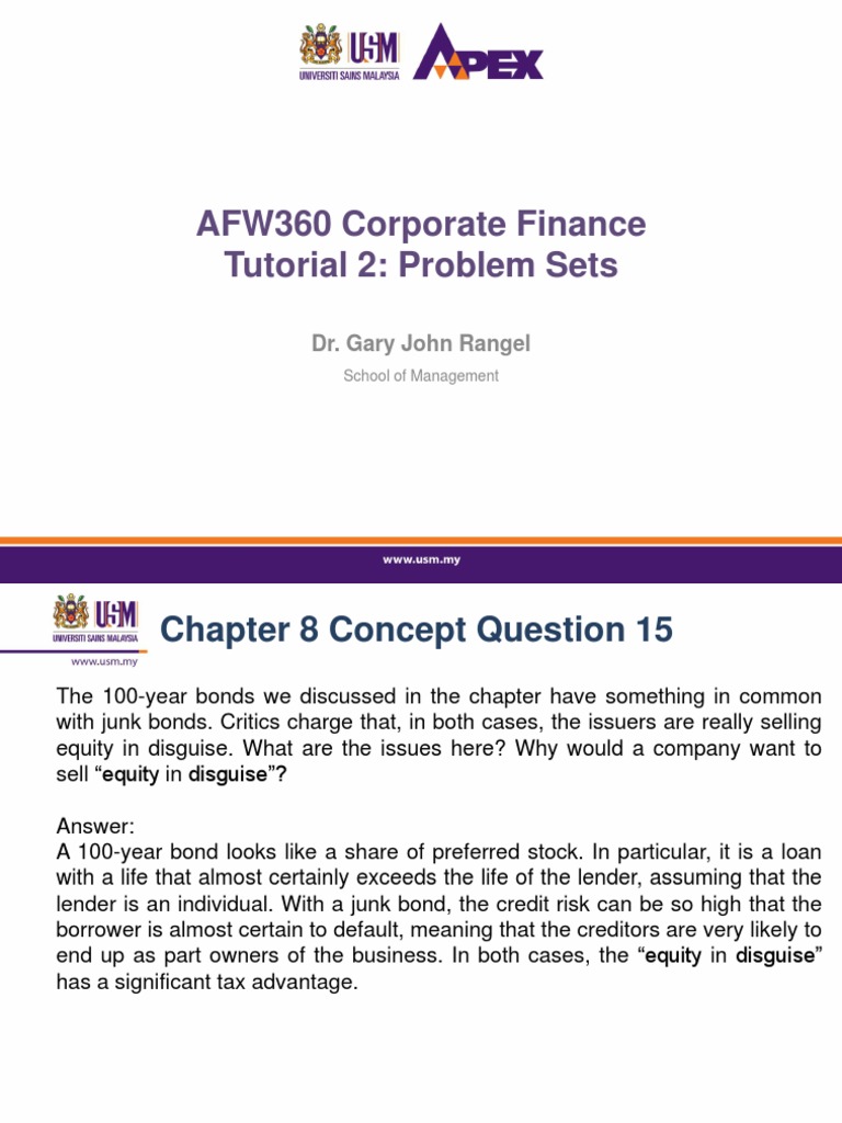 Tutorial 2 Problem Set Answers - Final | PDF | Bonds (Finance) | Present Value