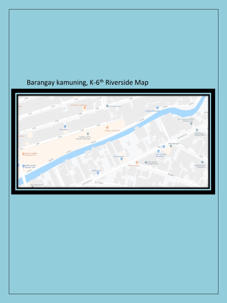 Barangay Kamuning, K-6 Riverside Map | PDF