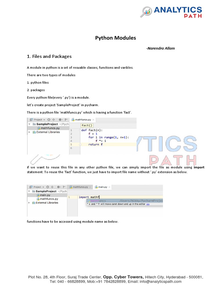 Python Modules: 1. Files and Packages | PDF | Namespace | Software ... Python Modules: 1. Files and Packages | PDF | Namespace | Software ...