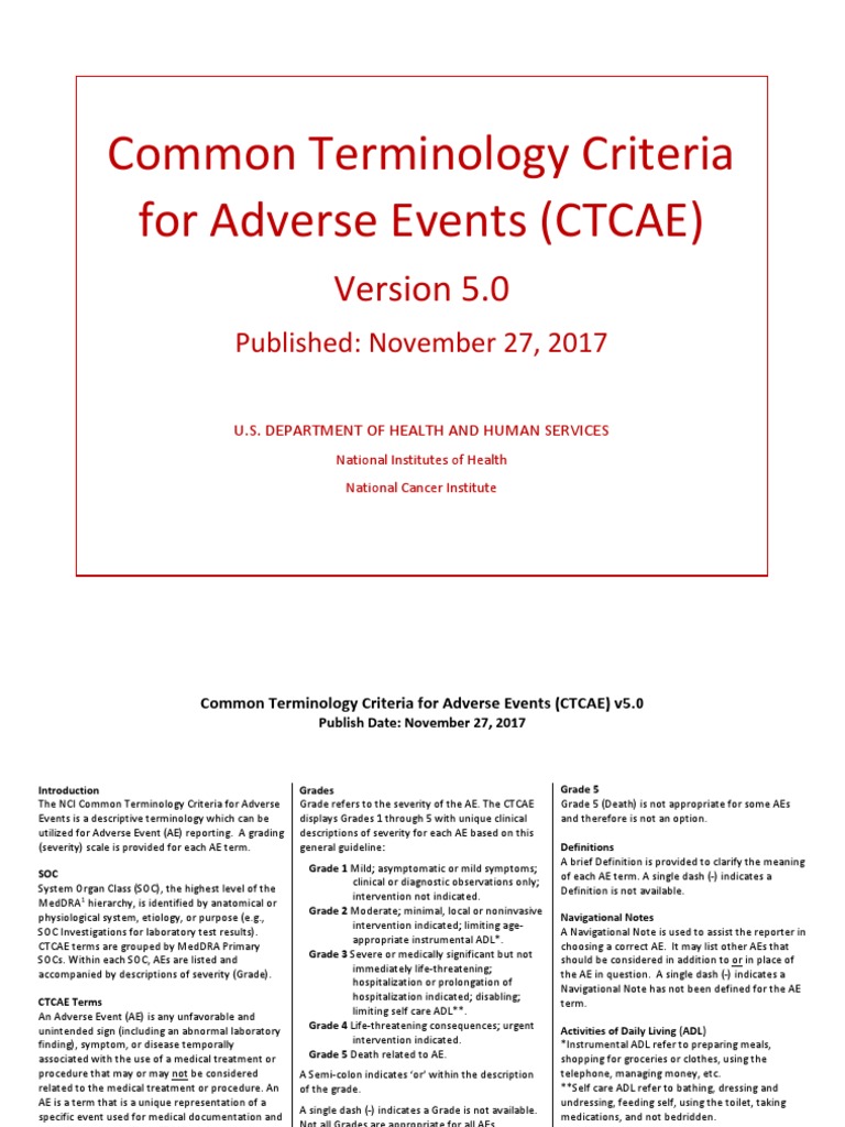 CTCAE v5 Quick Reference 8.5x11 | PDF | Heart | Heart Failure