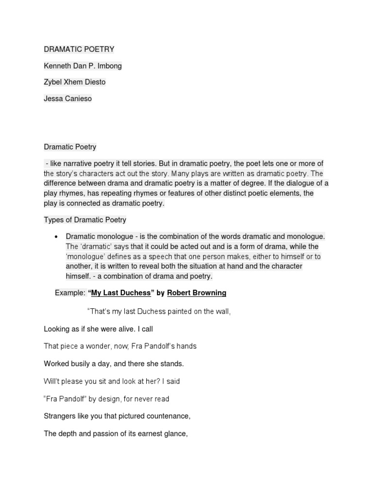 "My Last Duchess" by Robert Browning | PDF | Poetry