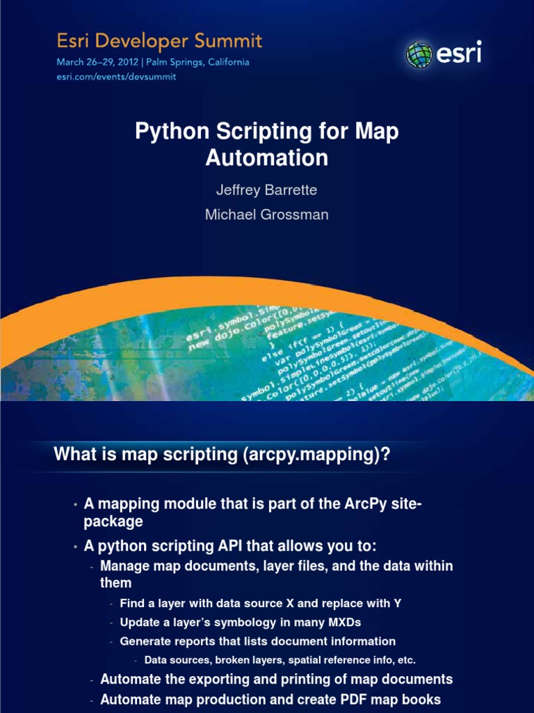 Python Scripting For Map Automation: Jeffrey Barrette Michael Grossman ...