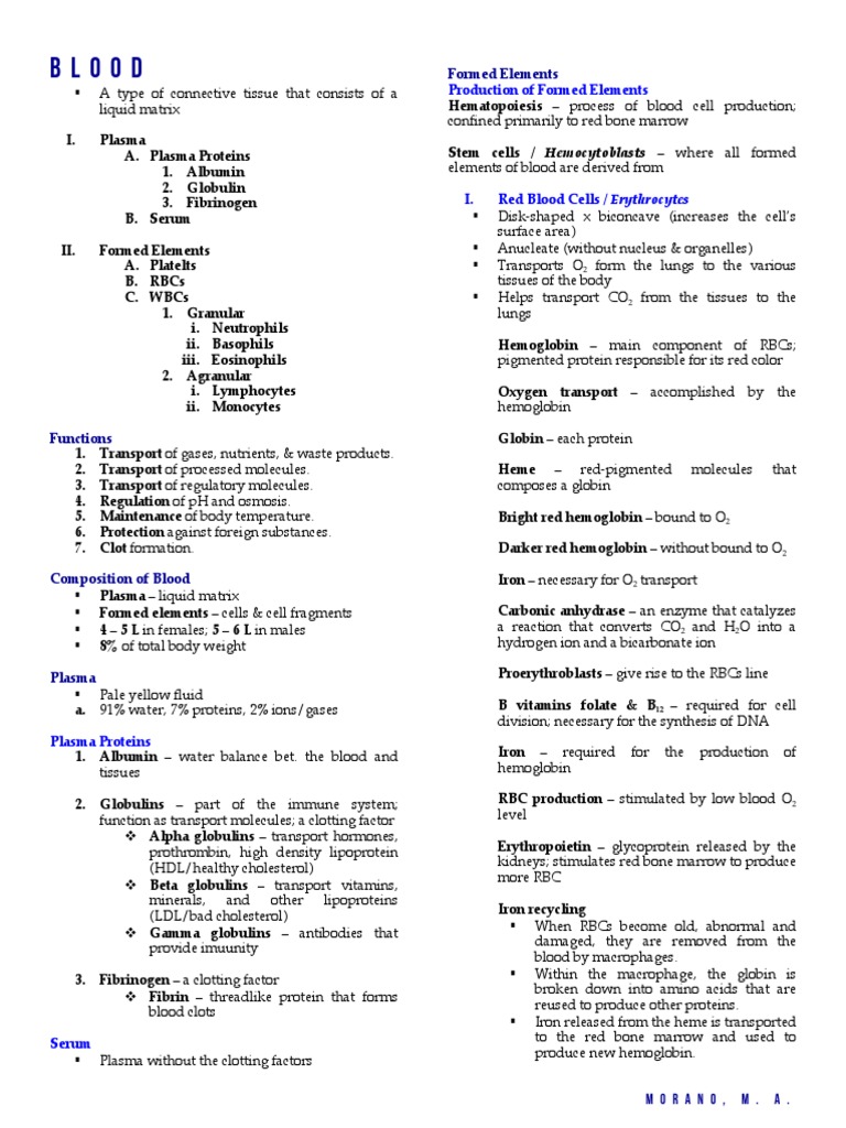 Blood: Production of Formed Elements | PDF | Heart Valve | Heart