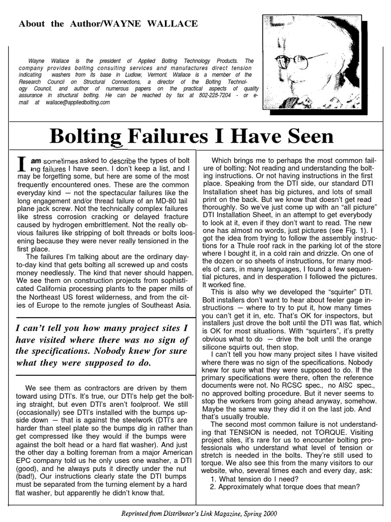 Bolt Failures I Have Seen | PDF | Nut (Hardware) | Web Search Engine