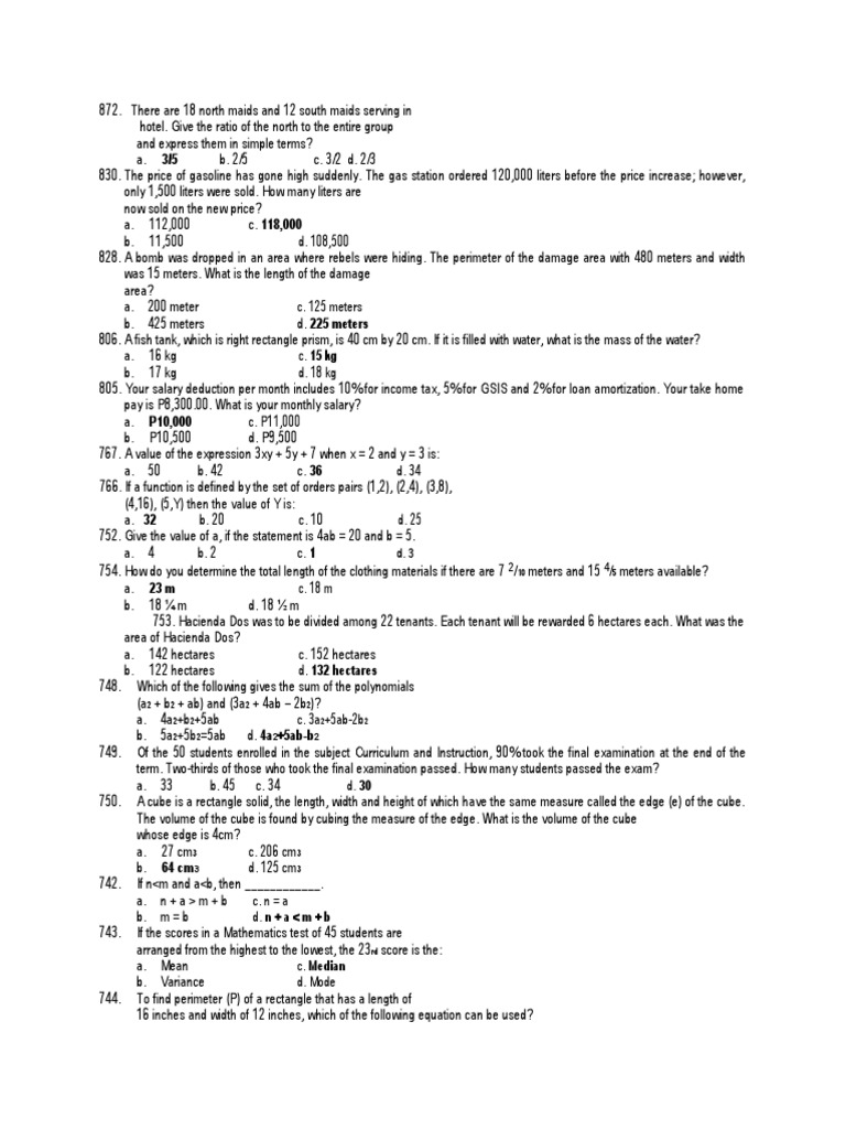 Let Gen-Ed Mathematics | PDF | Area | Fraction (Mathematics)