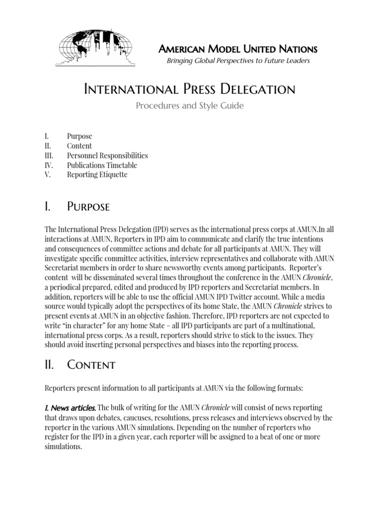 Reporting Global Progress: The Procedures and Responsibilities of the ...