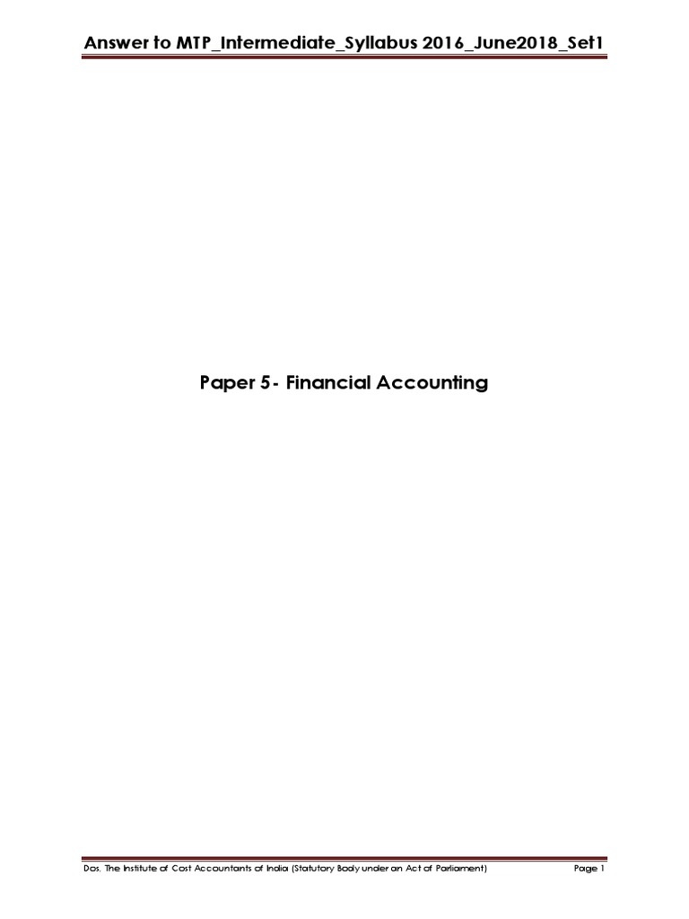 CMA Intermediate Paper 5 | PDF | Expense | Debits And Credits