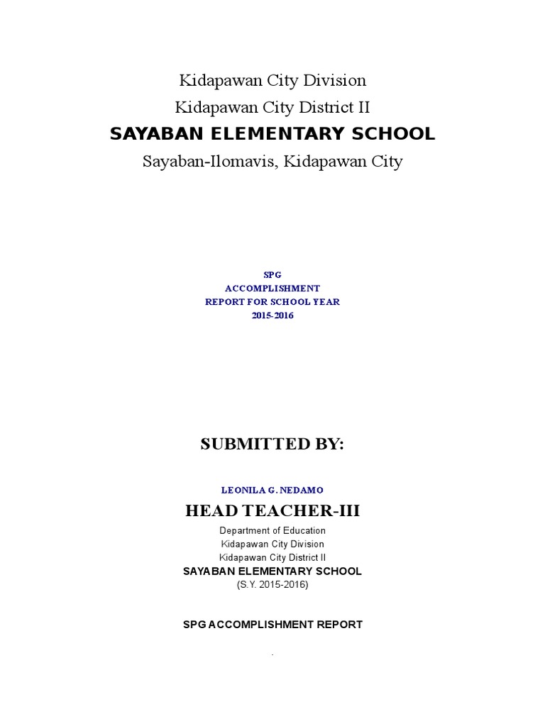 SPG Narrative Report 2016 | PDF | Leadership | Applied Psychology
