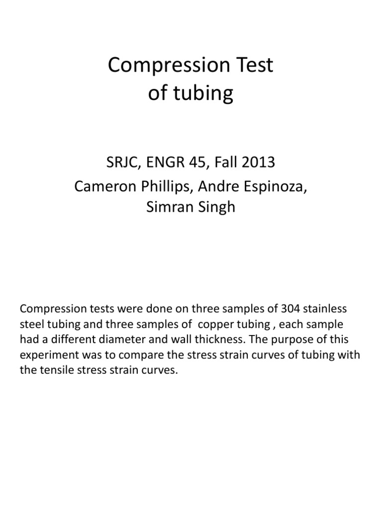 Compression Testing Tubing | PDF | Deformation (Mechanics) | Stress ...