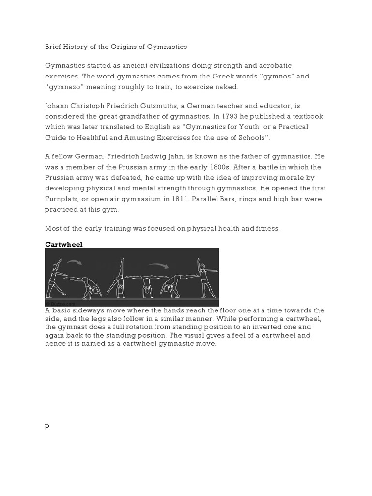 Brief History of The Origins of Gymnastics | PDF | Gym | Gymnastics