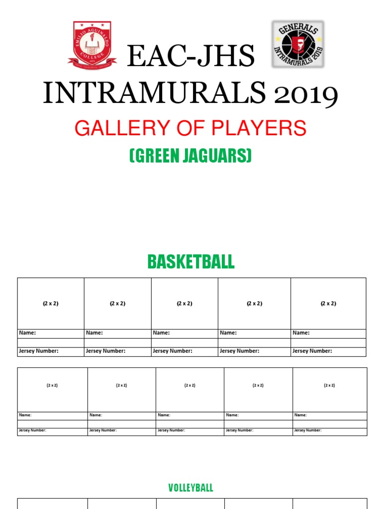 Intrams Gallery of Players | PDF | Sports | Leisure