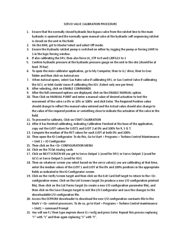 Calibration Procedure | PDF | Calibration | Valve