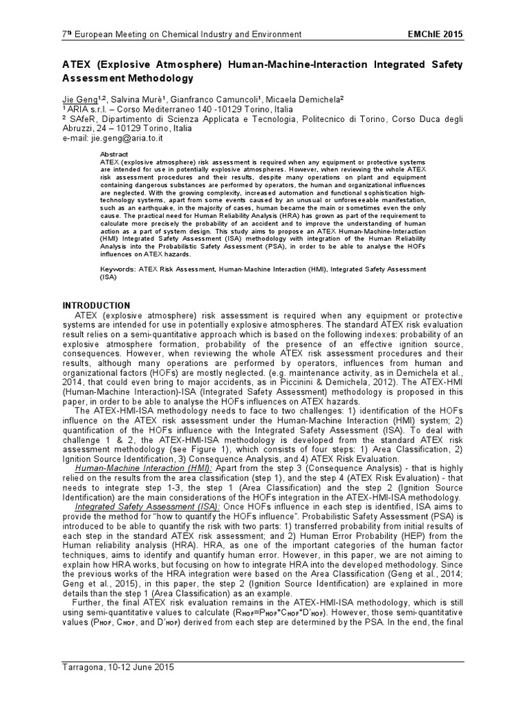 ATEX HMI Safety Assessment Method | PDF | Risk Assessment | Risk