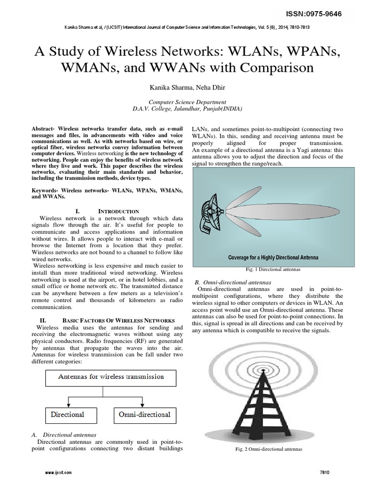 Overview of Wireless Network Types | PDF | Wireless | Bluetooth